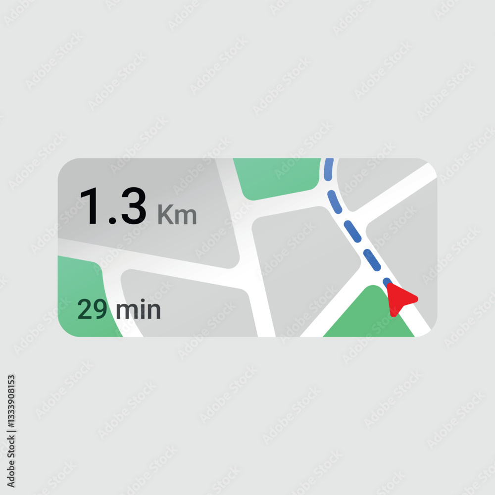 Route Map Pop-Up Design for Mobile Apps Stock Vector | Adobe Stock