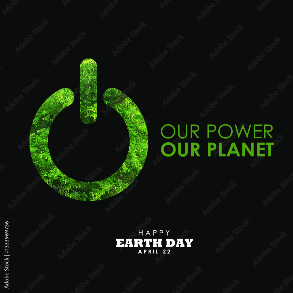 Happy Mother Earth day 2025 concept design. Green and renewable energy ...