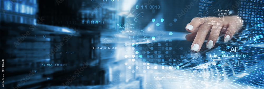 Data science. Innovation technology, digital software development concept. Algorithm and deep ...