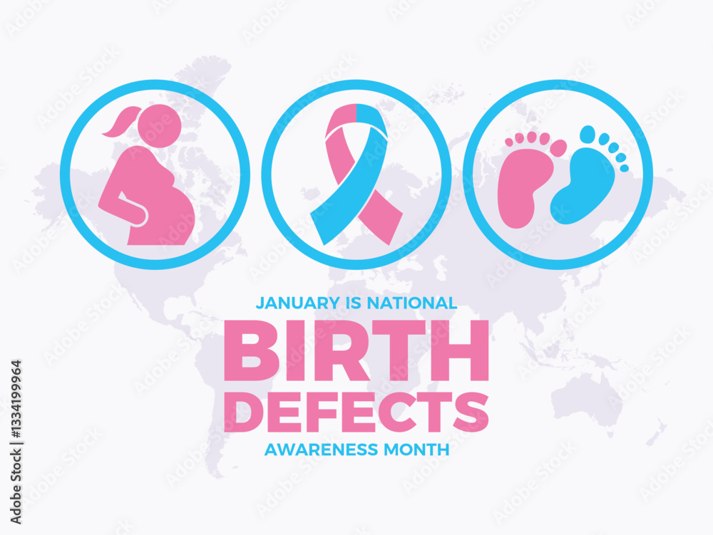 January is National Birth Defects Awareness Month poster vector ...