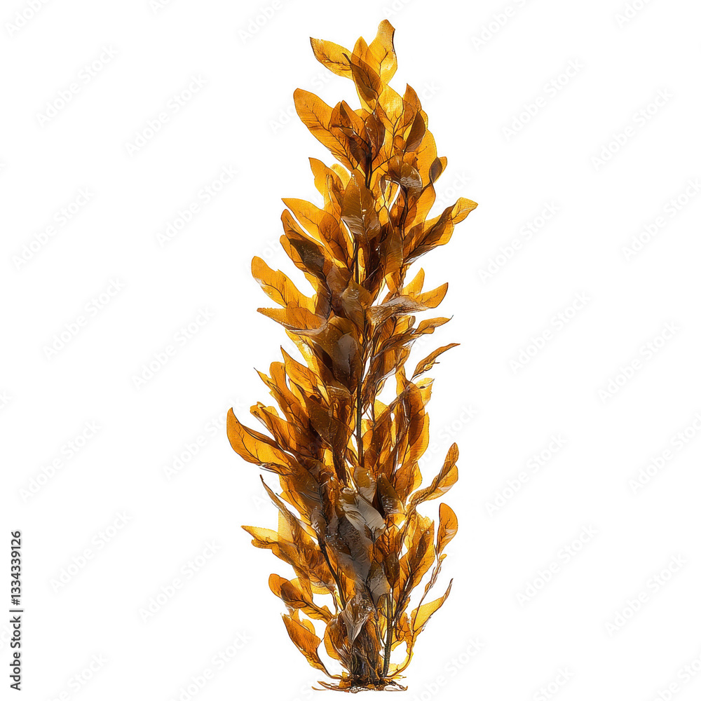 Giant kelp, towering fast growing sea plant, showcases vibrant golden ...