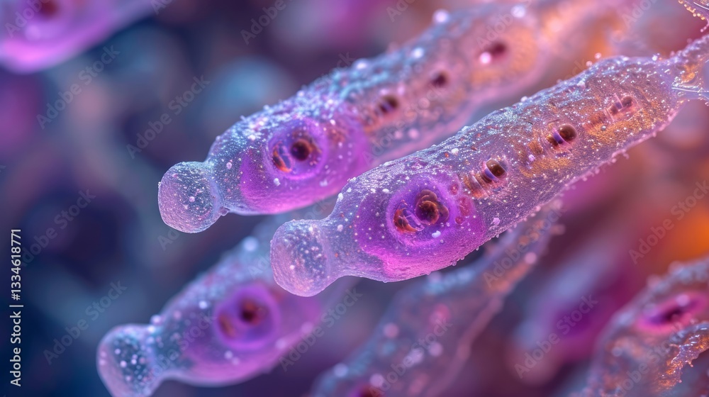 Microscopic view of Leptospira interrogans bacteria causing ...