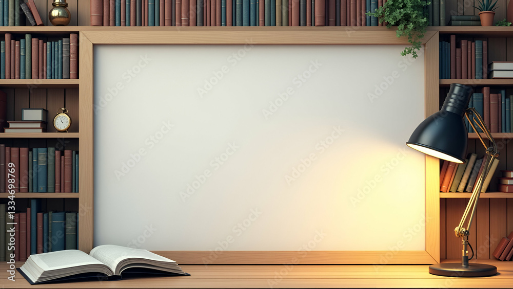 Cozy International Literacy Day Border Frame Featuring a Bookshelf and ...