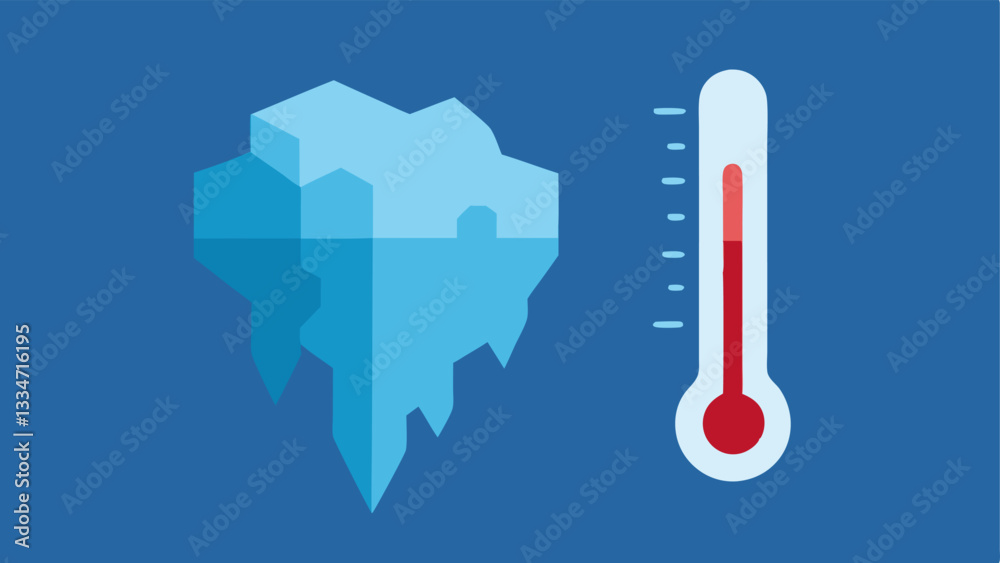 Melting Ice Caps A sidebyside comparison of an iceberg with a ...