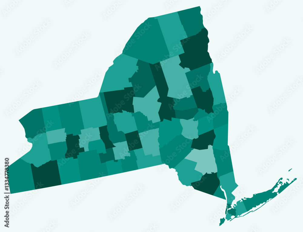 Map of New York with counties. Just a simple state border map with ...