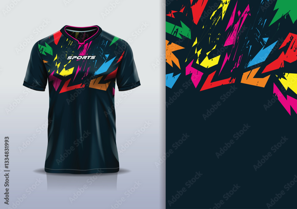 T-shirt mockup abstract texture grunge texture sport jersey design for ...