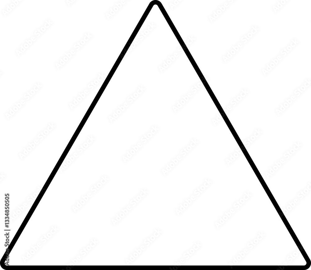 Simple Black Curved Triangle outline. Rounded Triangle linear. Triangle ...