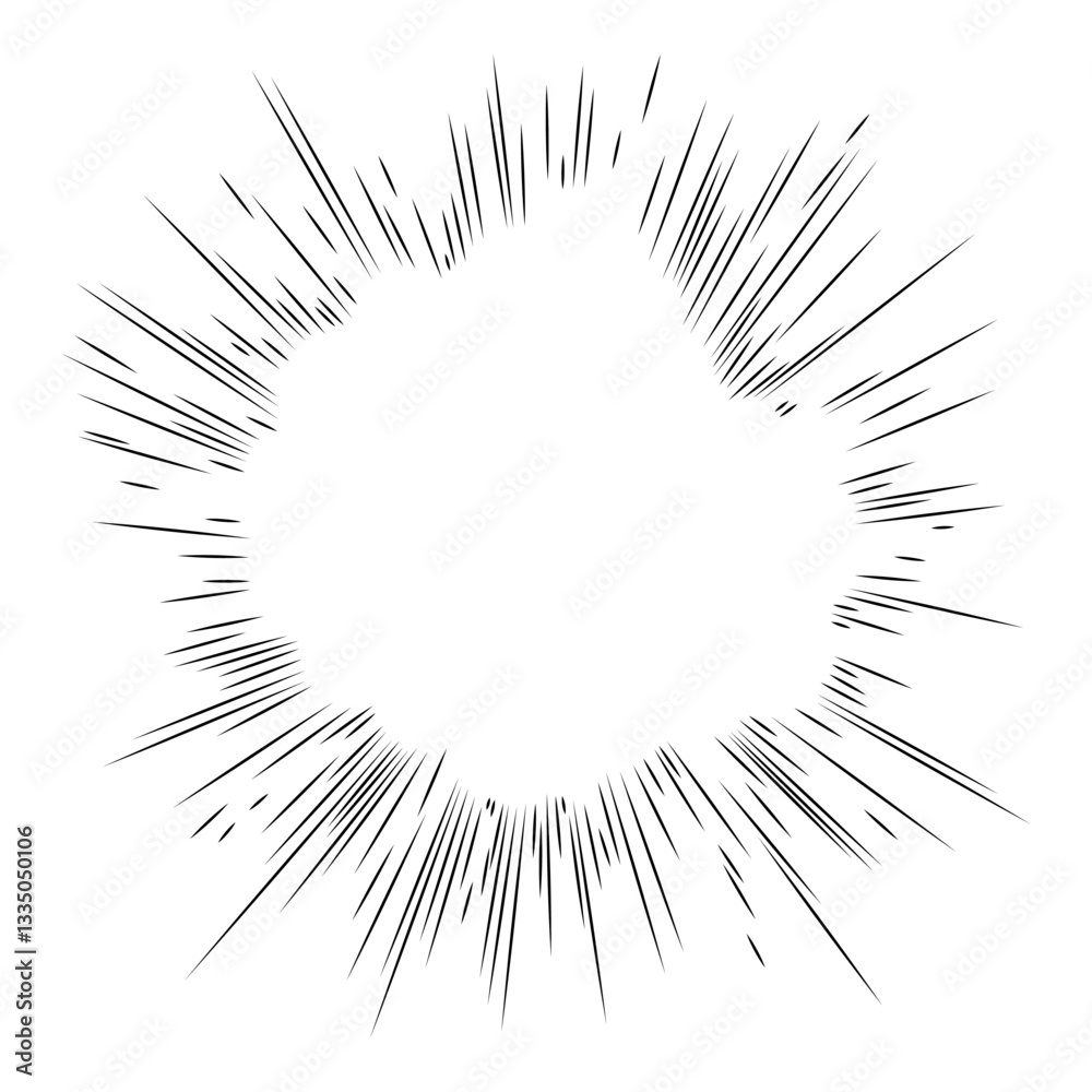 Speed lines manga effect. Comic line element. Radial focus for comic ...