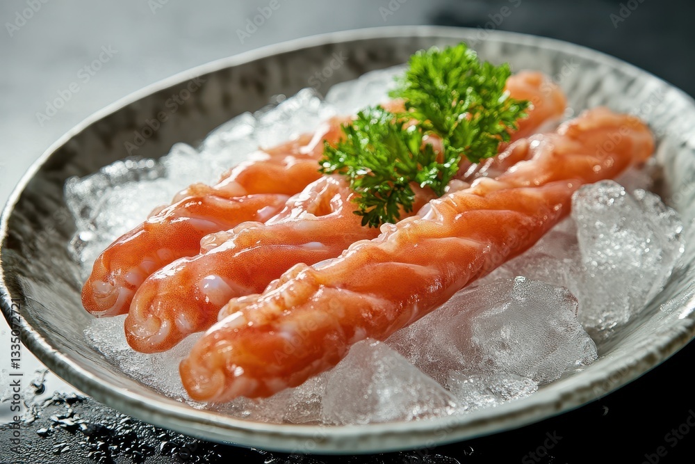 Chilled uncooked squid tentacles Stock Photo | Adobe Stock