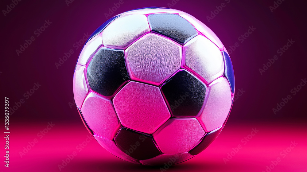 Vibrant neon soccer ball design with dual background contrast in a ...