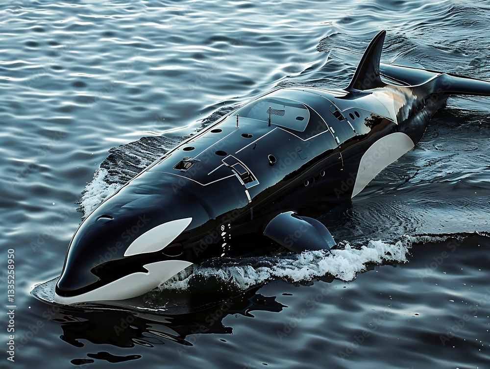 Submarine modeled after orca black white armored plating blending ...