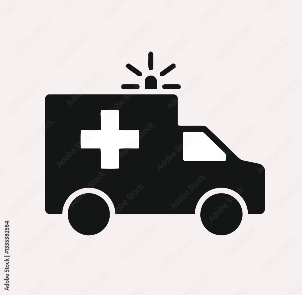 Adobe Illustrator ArtworkSwift Care: Iconic Ambulance with Cross Symbol ...