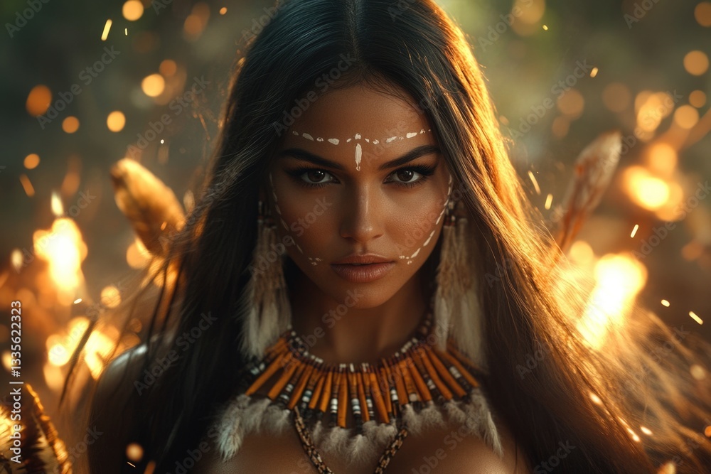 Portrait of Native American: indigenous identity, tribal heritage ...