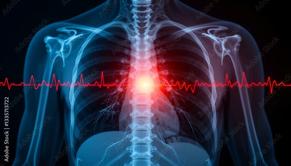Chest X-ray or X-Ray Image Of Human Chest with pacemaker placement or ...