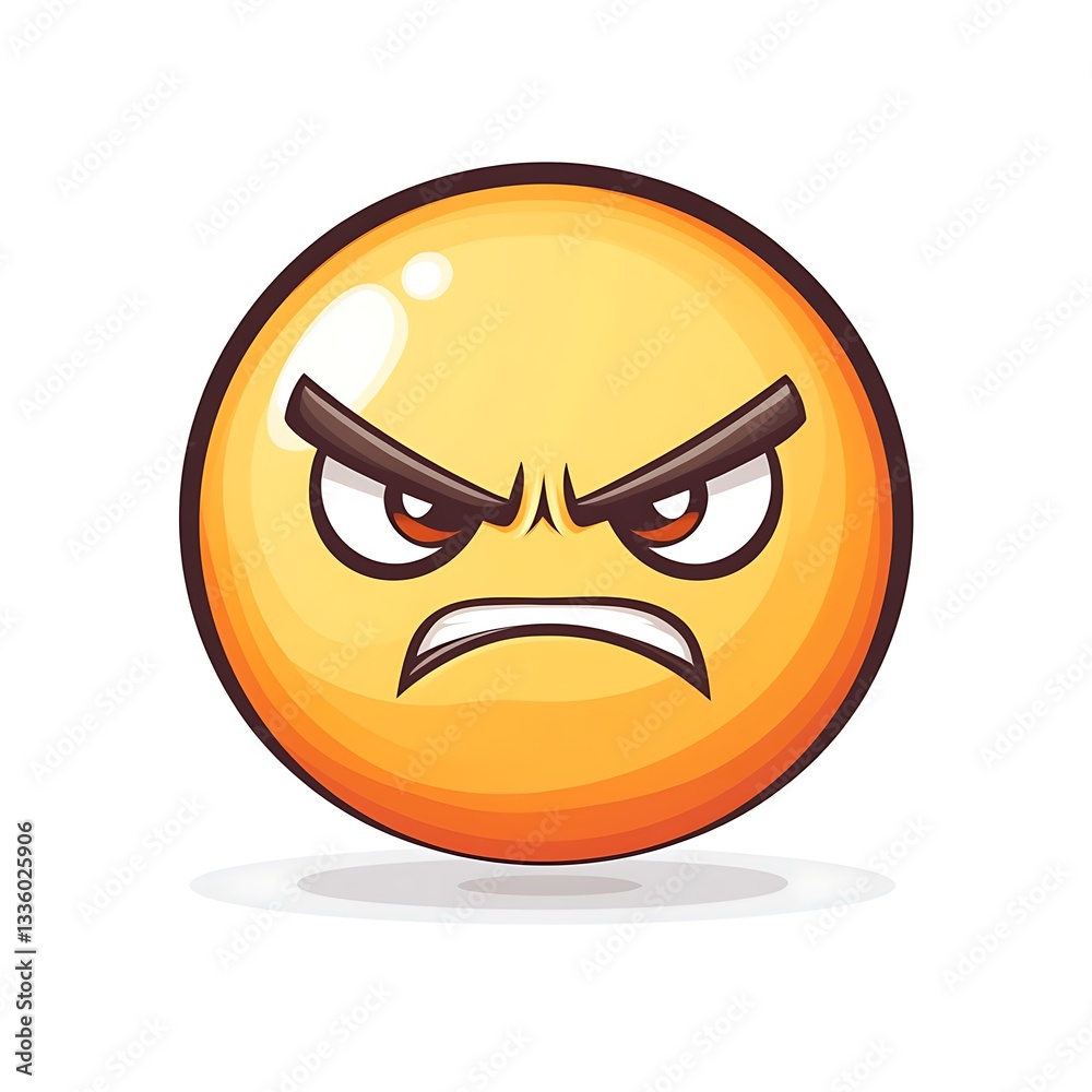 Ilustración de Stock An angry face emoji with closed eyes and steam ...