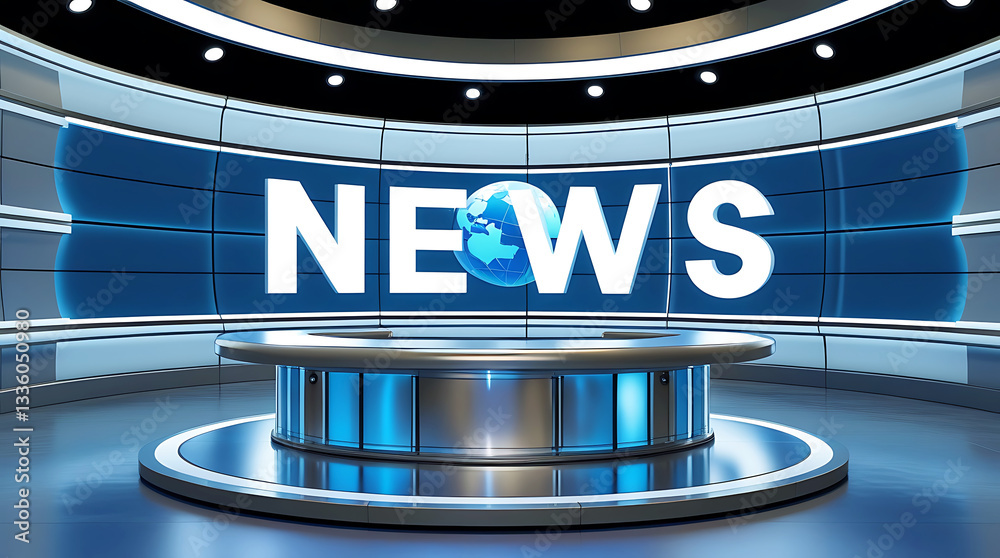 Professional News Studio Background | HD Virtual Newsroom Backdrop ...