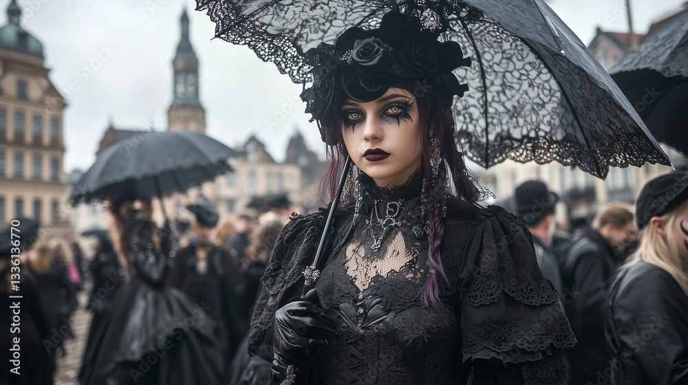 Wave Gotik Treffen festival on the streets of Leipzig, where hundreds ...