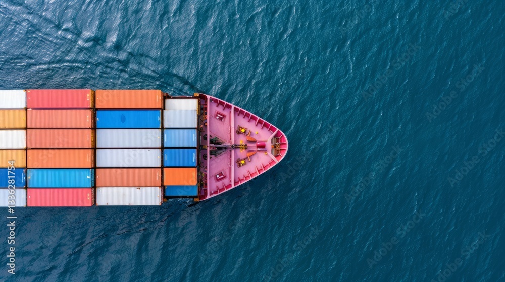 Cargo ships halted at a customs checkpoint symbolize international ...