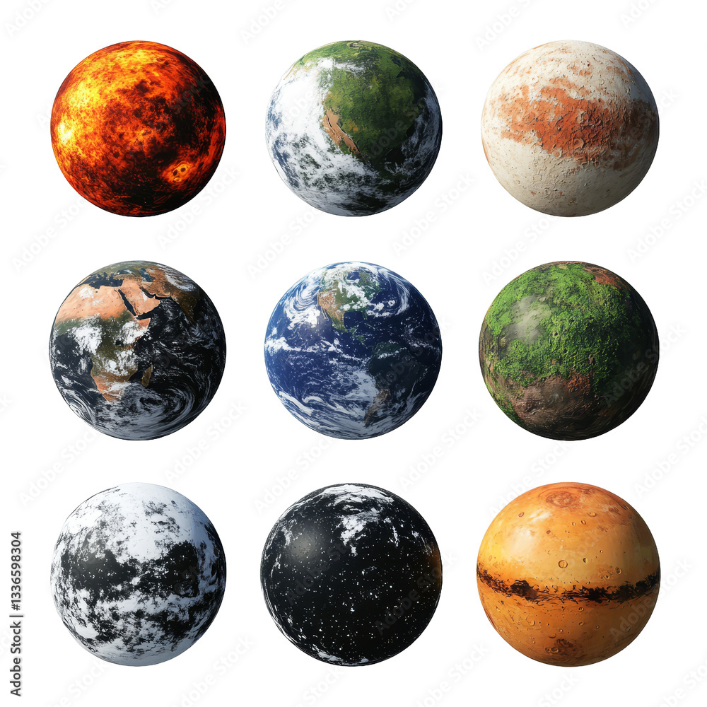 [Transparent Background PNG]Different Planets in the Solar System Stock ...