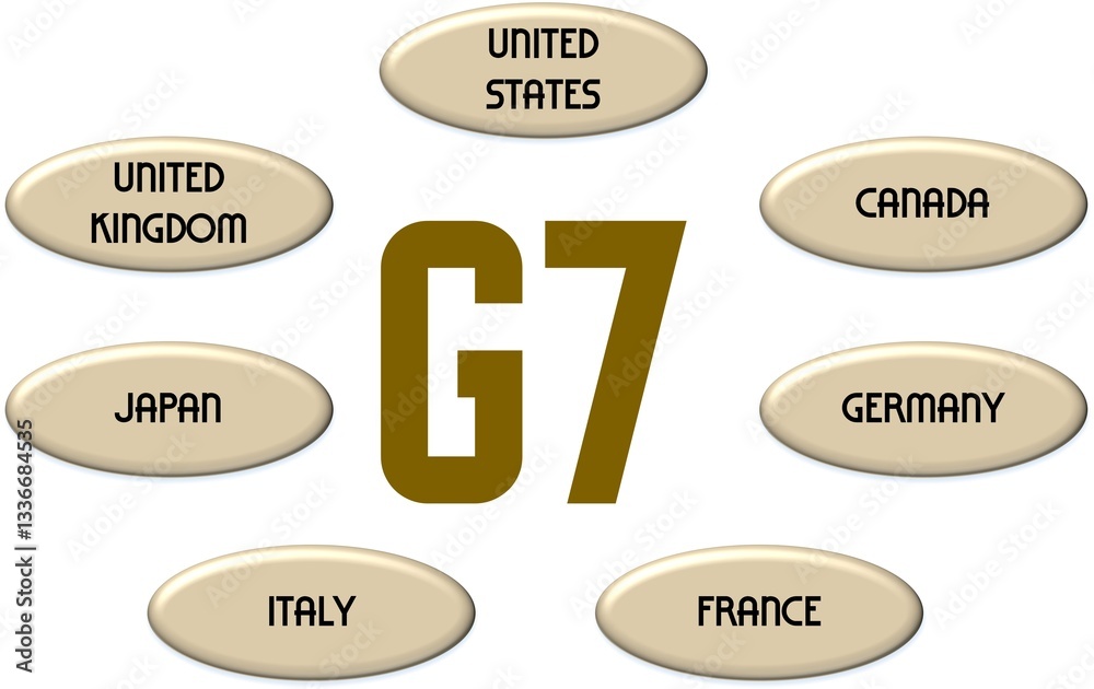Ilustración de Stock The G7 (Group of Seven) countries are a group of ...
