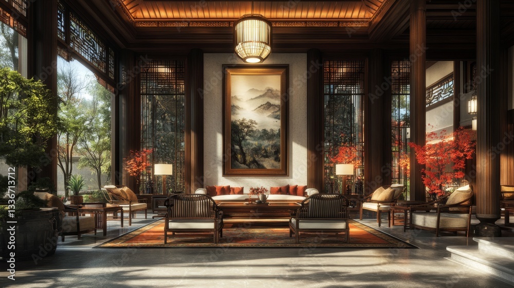 Ilustración de Stock Experience the elegance of traditional chinese ...