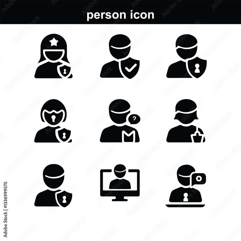 person icon on white background Restroom Sign Set of people icons in ...