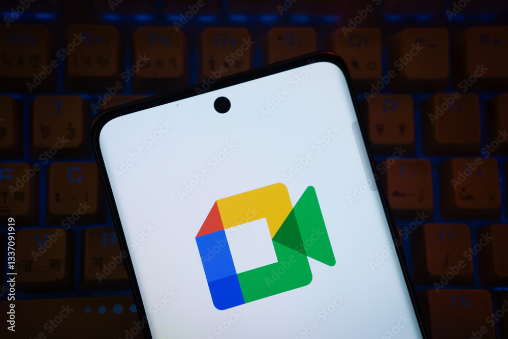 Dhaka, Bangladesh - 16 March 2025: The logo of the Google Meet is ...