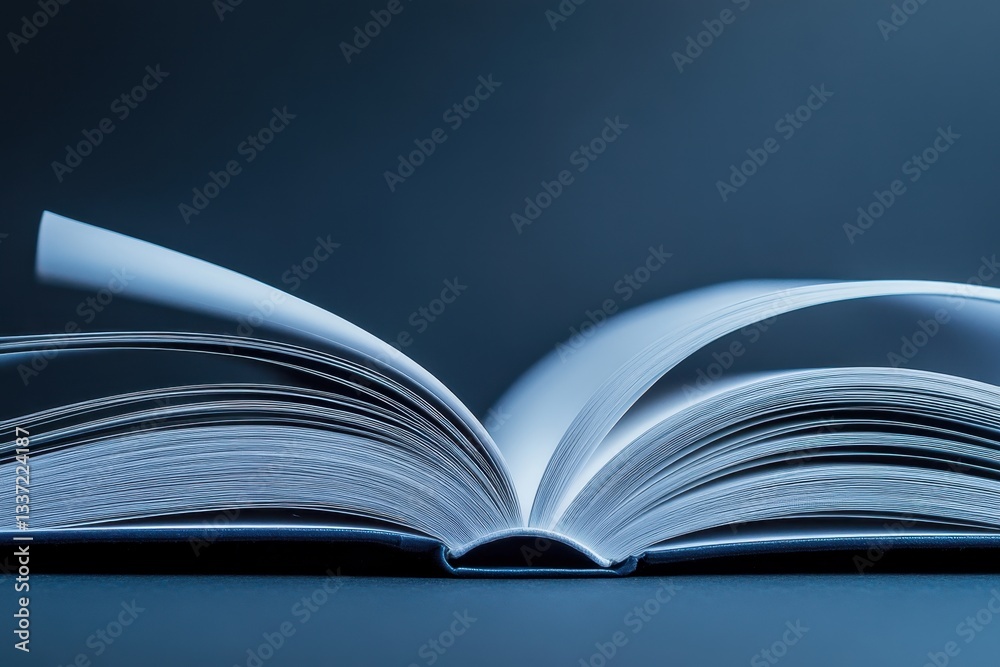 Open Book of Knowledge: An open book with turning pages, softly ...