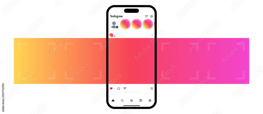 instagram post mockup vector. social media instagram carousel post ...