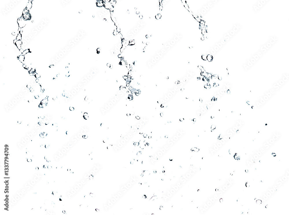 Shape form droplet of Water splashes into drop water line tube attack ...