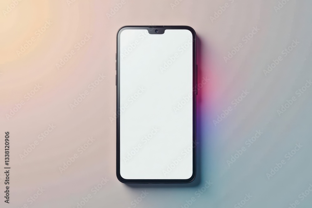 Sleek phone mockup, blank white screen Perfect for app demos , product ...