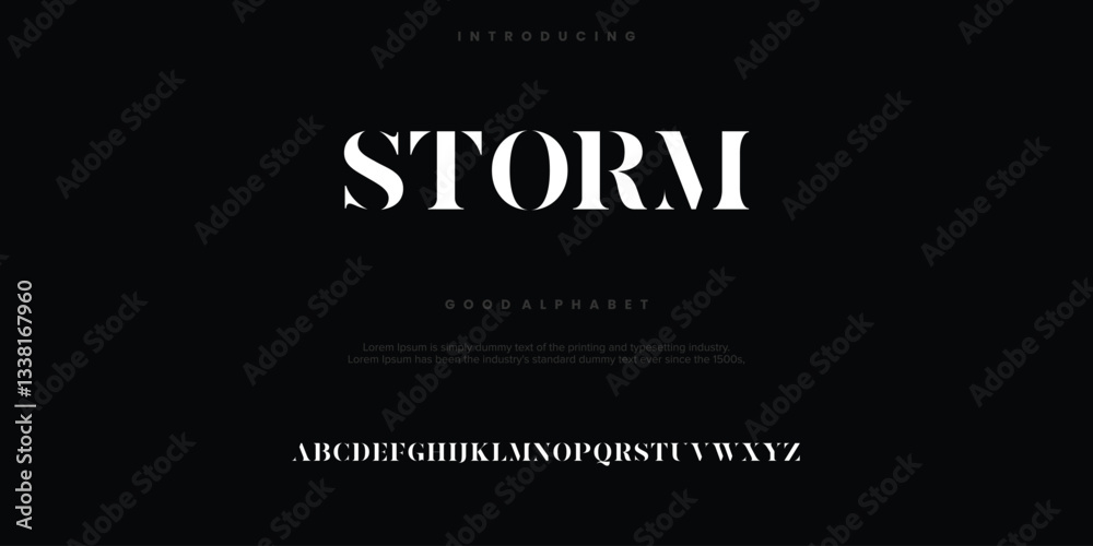 Storm Abstract Fashion font alphabet. Minimal modern urban fonts for ...