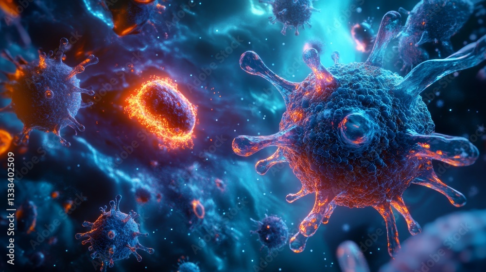 Vivid Medical representation of immunotherapy, medical approach that ...