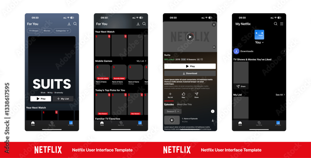 Netflix interface. Netflix screen social media, social network ...