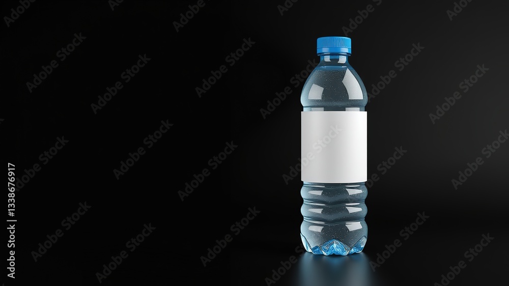 Blank Water Bottle Sticker Mockup for Design Inspiration Stock ...