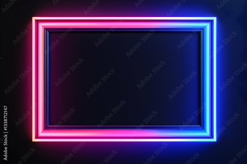 Neon Parallelogram Frame with two-tone motion effects, set against a ...