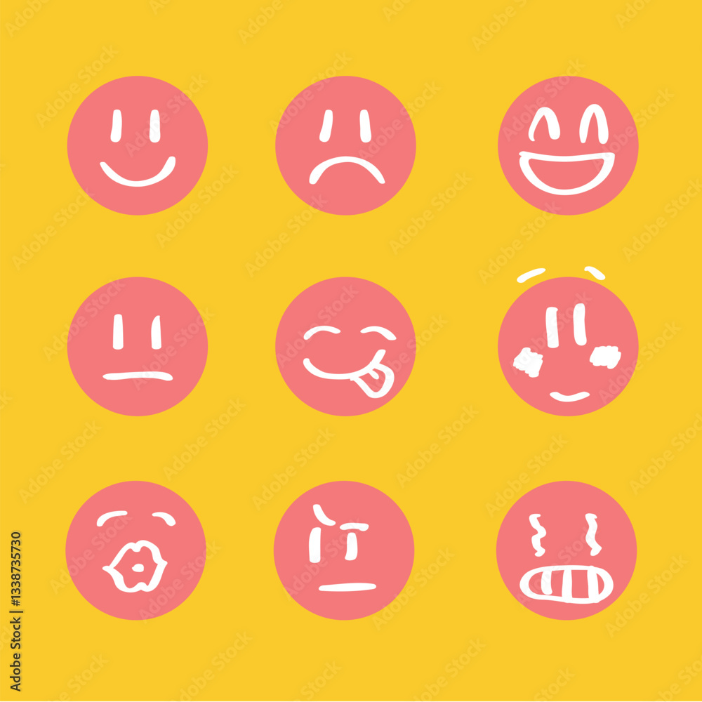 Modern outline style emoji icons collection. Premium quality symbols ...