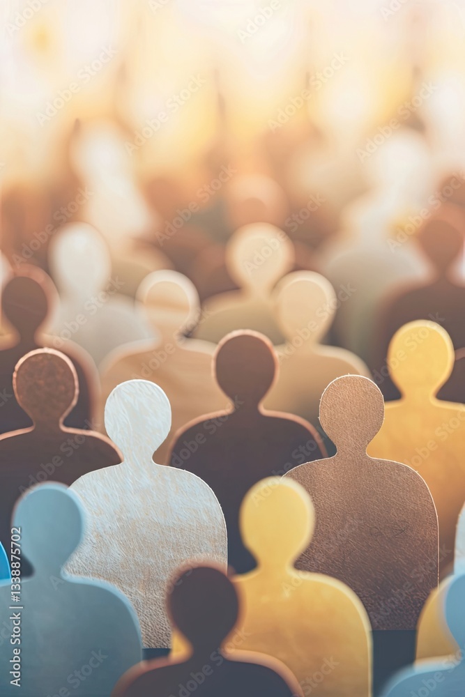 silhouettes. Woman and man faces portraits, anonymous characters ...