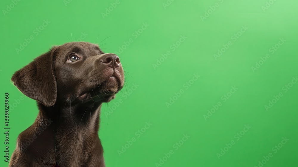 Realistic 1monthold Pointer puppy in a standing pose, alert and ...
