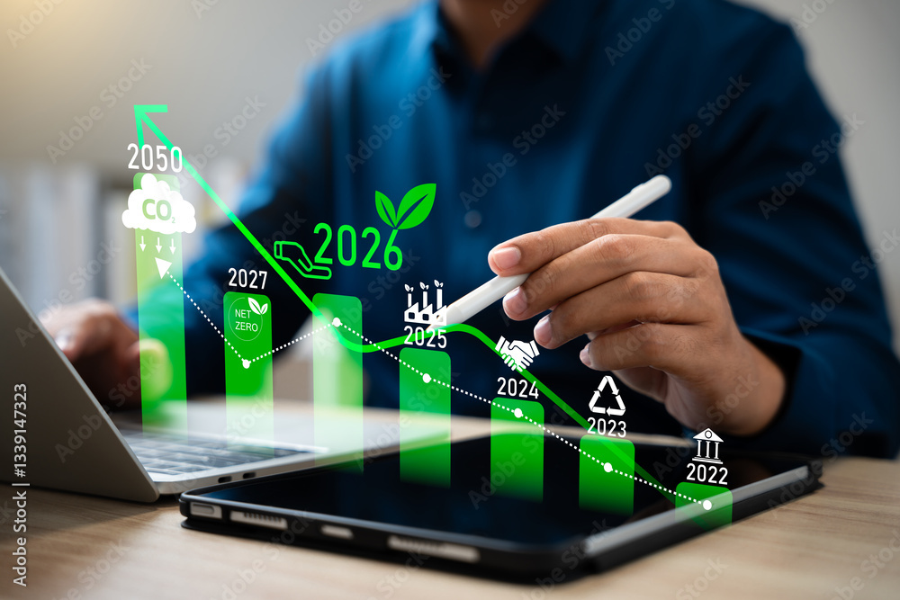 Carbon emission reduction target, Green economy and sustainability Net ...
