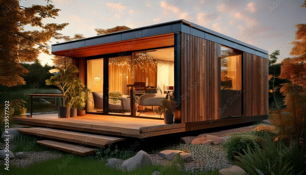 Ilustración de Stock Accessory Dwelling Unit (ADU) A modern tiny house ...