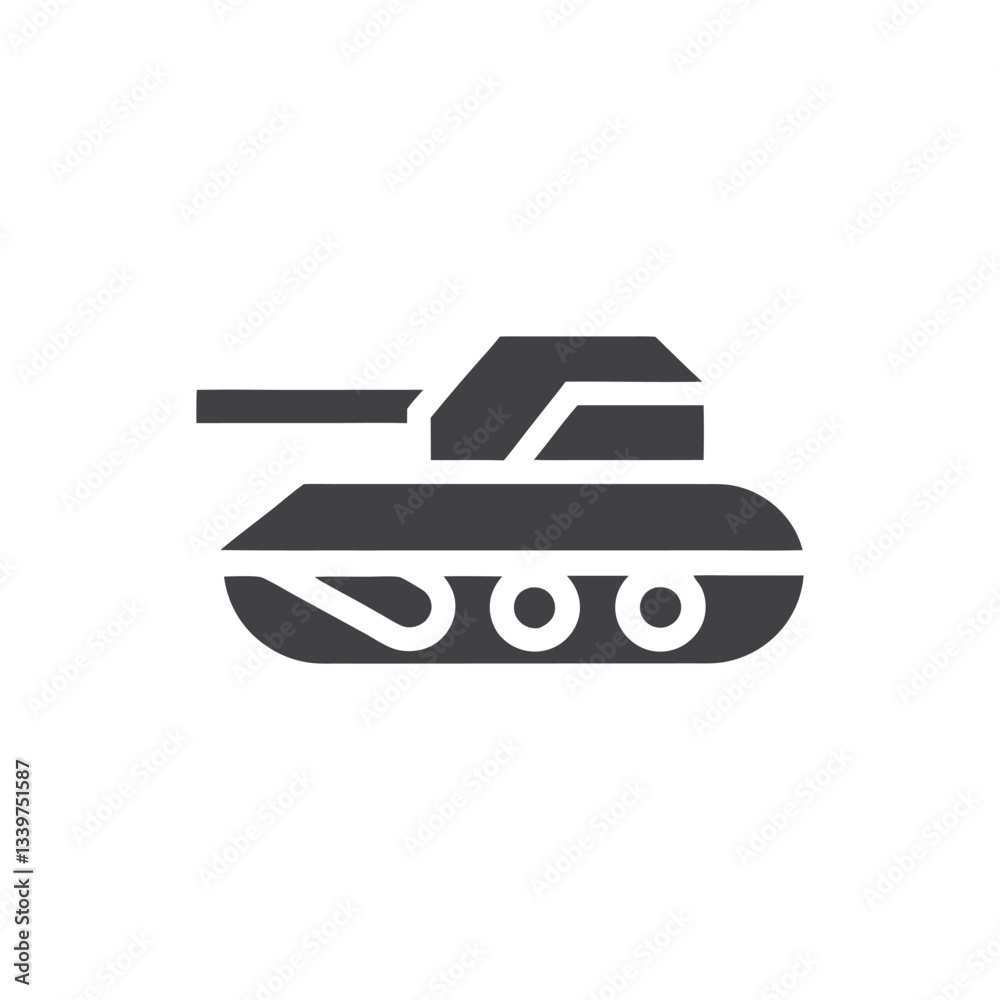 Stylish vector icon of military tank, creative war vehicle logo design ...