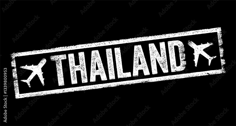 Thailand - the country located in Southeast Asia, text emblem stamp ...