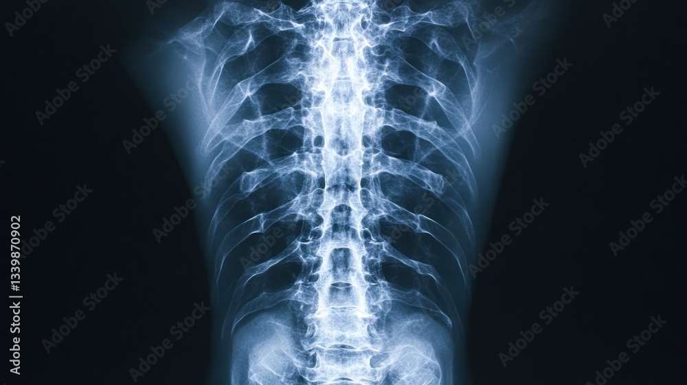 Thoracic Spine X-Ray: A Detailed Posterior-Anterior View of the ...