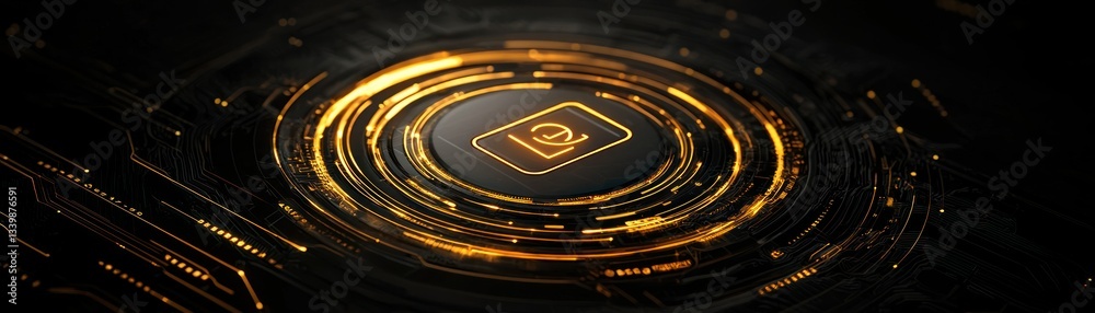Abstract digital design showing a glowing electronic data system ...
