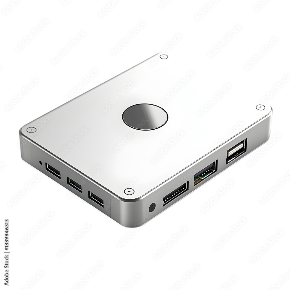 Compact Silver Mini PC with Multiple Connectivity Ports for High ...