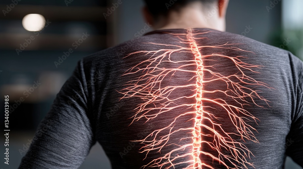 Spinal column: posture imbalance, vertebrae strain, nerve compression ...