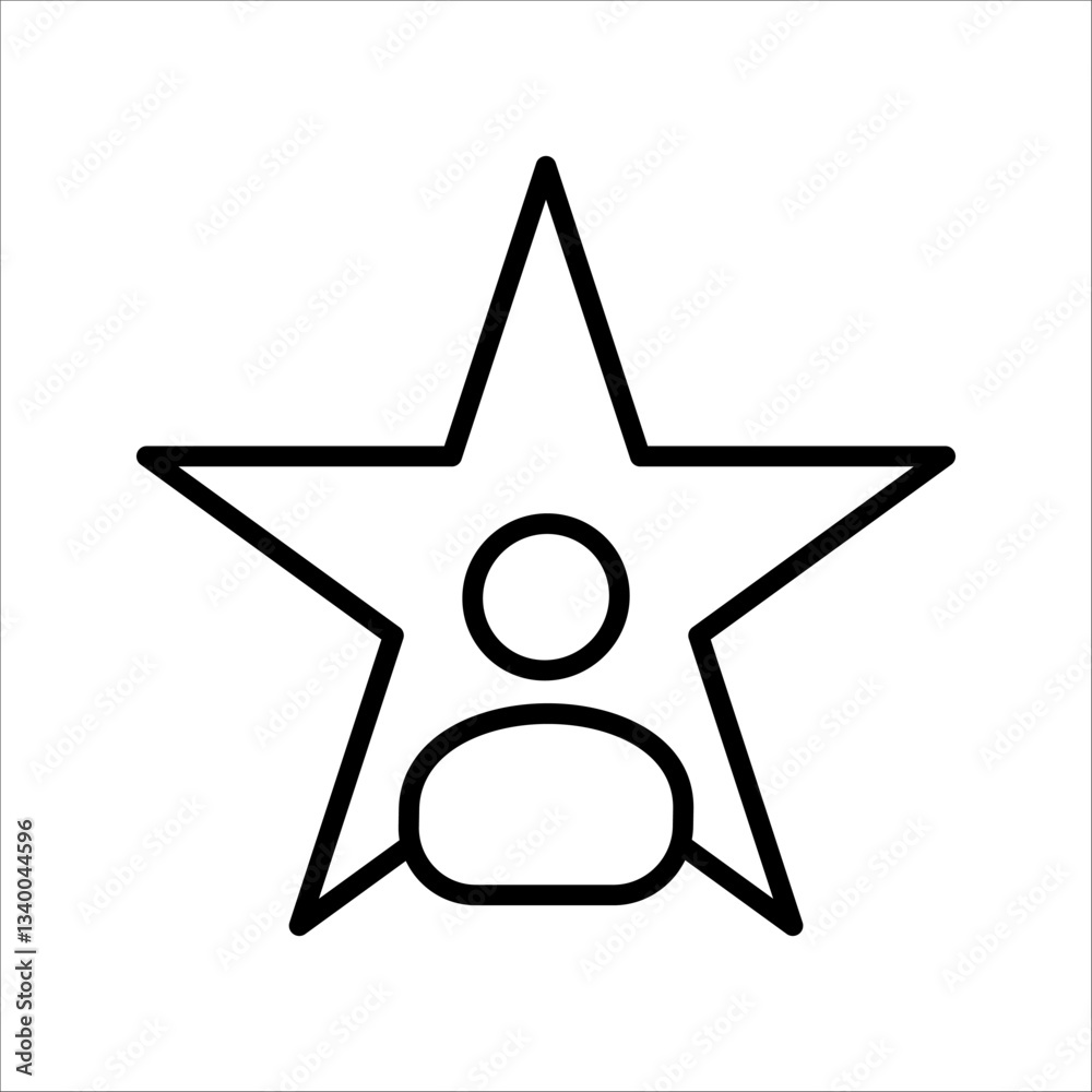 Star profile person Icon. Symbol isolated white background. vector ...