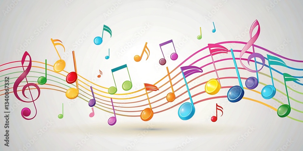 Cartoon Music Notes, Cute Musical Notes, Playful Musical Symbols Stock ...