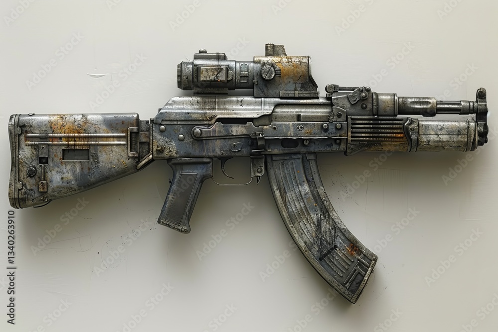 Isolated ak 47 assault rifle on a clean white background for clear visual impact Stock Photo ...